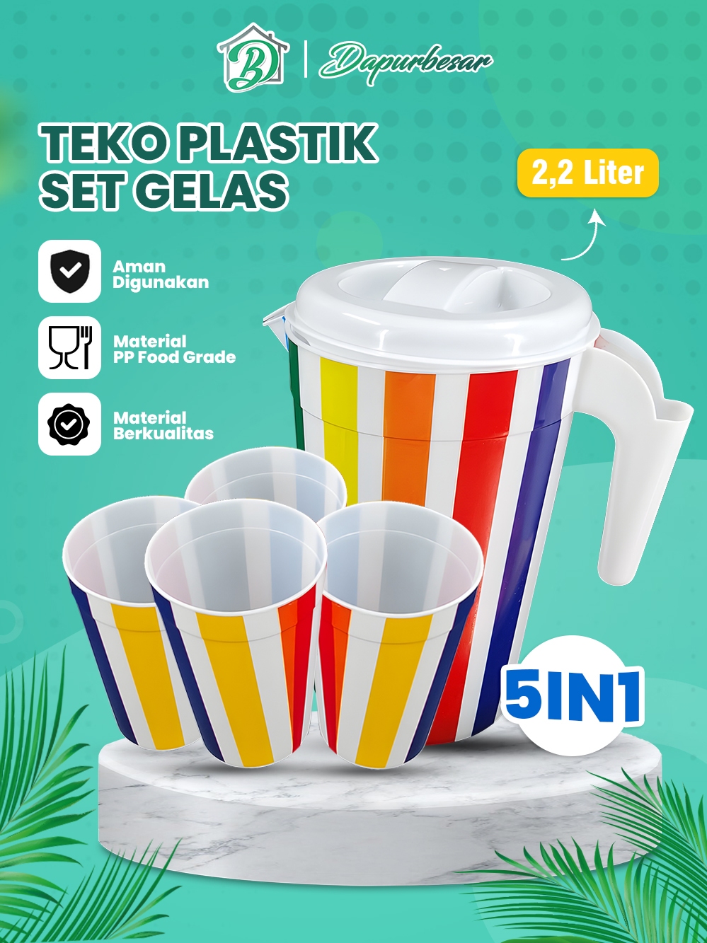 Jual Set Teko Plastik 5 IN 1 / Teko Serbaguna / Teko BPA FREE | Shopee ...