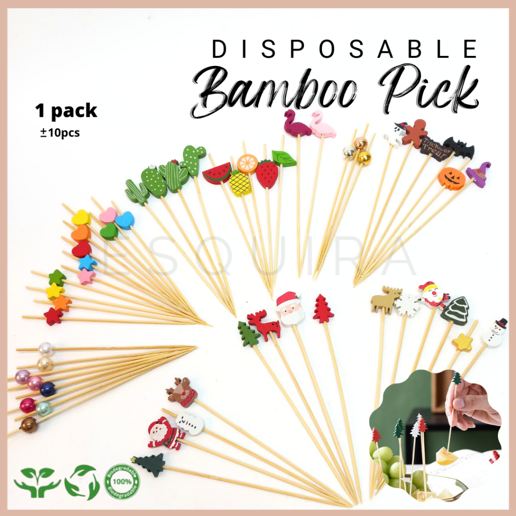 Jual Tusuk Buah Cocktail/ Tusuk Makanan / Tusuk Dessert Sekali Pakai ...