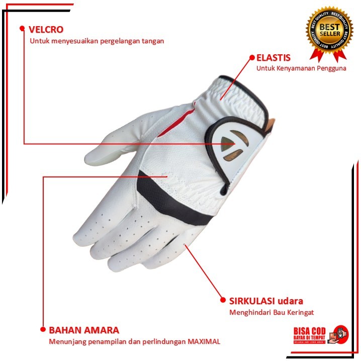 Jual Sarung Tangan GOLF LEATHER GLOVE pria Warna putih AMARA PREMIUM | Shopee Indonesia