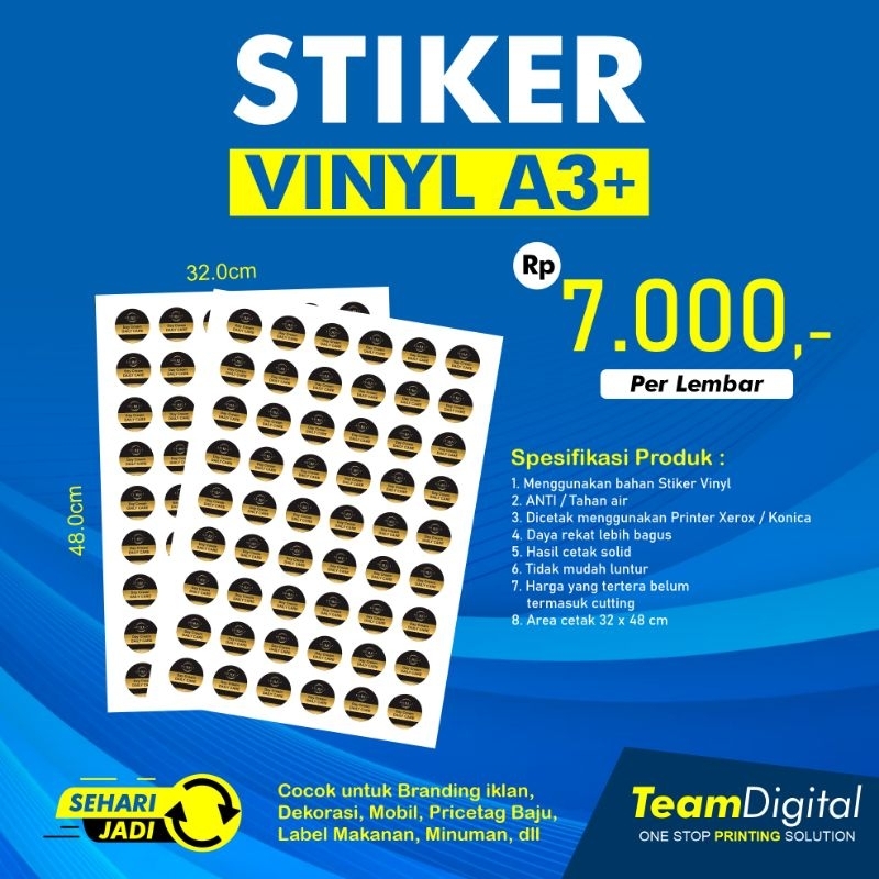 Jual Cetak Stiker Vinyl A3+ / Stiker Label Cutting | Shopee Indonesia