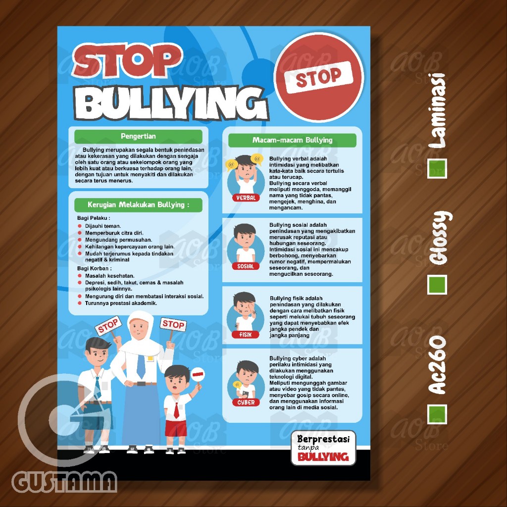 Jual Poster Stop Bullying, Infografis, Poster Edukasi Anak Laminasi A3 | Shopee Indonesia