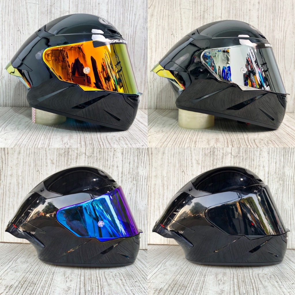 Jual HELM KYT TT COURSE SOLID BLACK GLOSSY PAKET GANTENG/HELMETS FULL ...