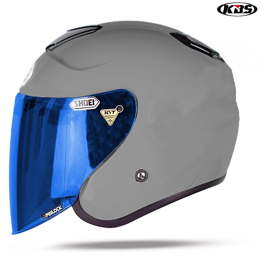 Jual Helm Half Face KBS Kiyoto Gorila Grey Visor Hitam/Helm Premium ...