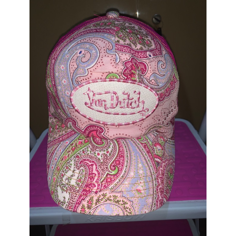 Jual Topi Cap Jaring sekon Von Dutch shocking Pink kombinasi motif ...