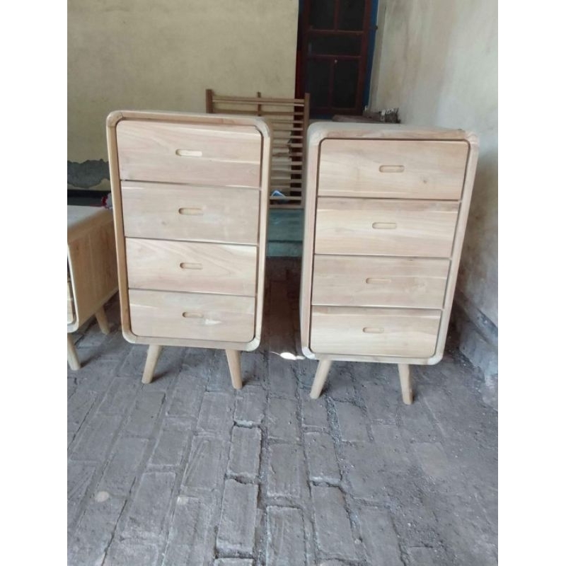 Jual meja nakas minimalis laci 4/ drawer kayu jati minimalis/ rak ...