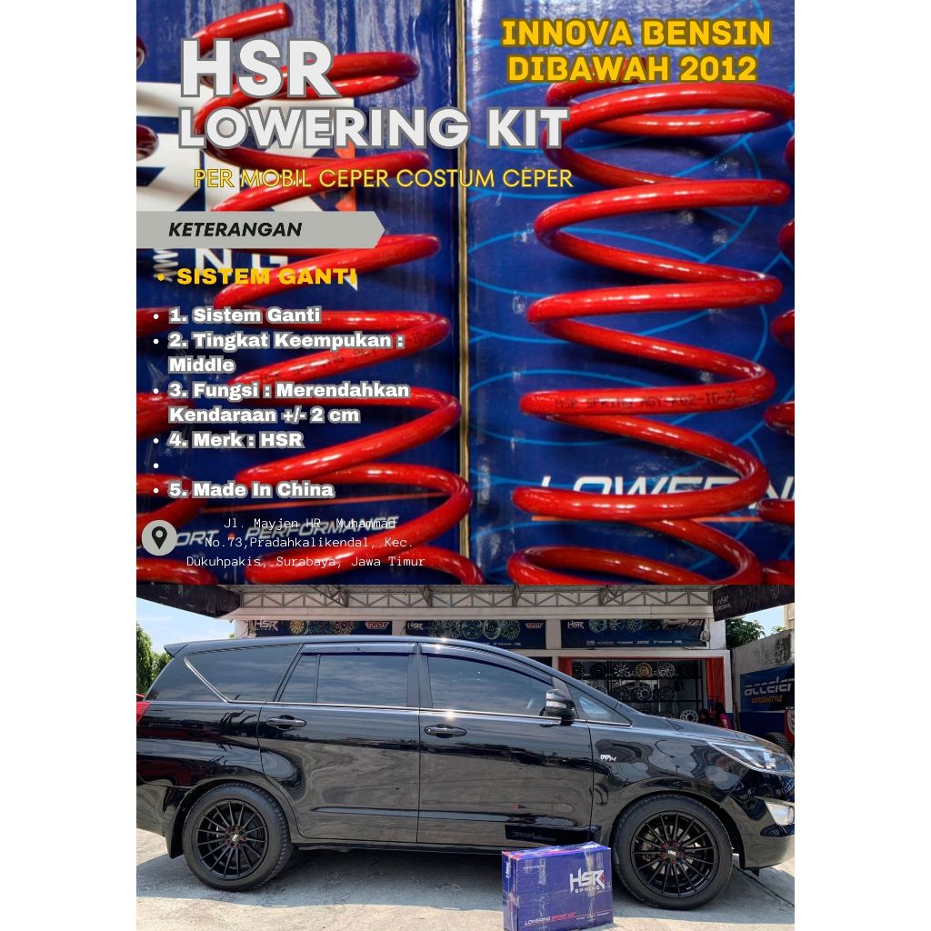 Jual Per Ceper Costum Spring Mobil Innova Reborn Bensin , HSR Lowering ...