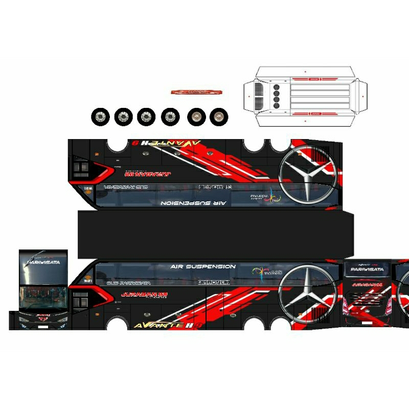 Jual Pola Miniatur Bus tronton Avante H9 Juragan 99 1/50 paper craft ...