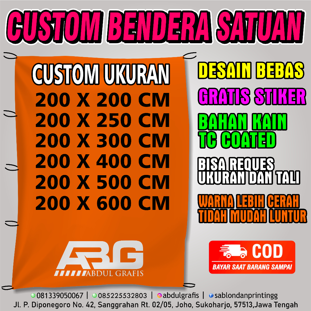 Jual PROMO CETAK BENDERA PRINTING BENDERA KAIN BENDERA ORGANISASI ...