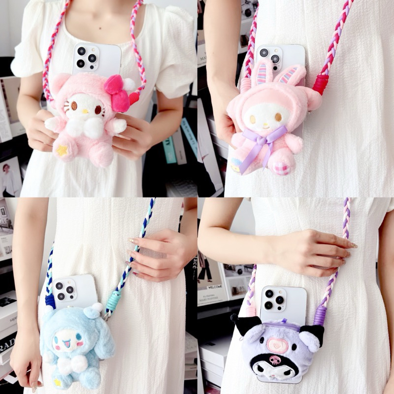 Jual Sanrio Cute Back Strap Phone Crossbody Handphone Doll Neck Strap ...