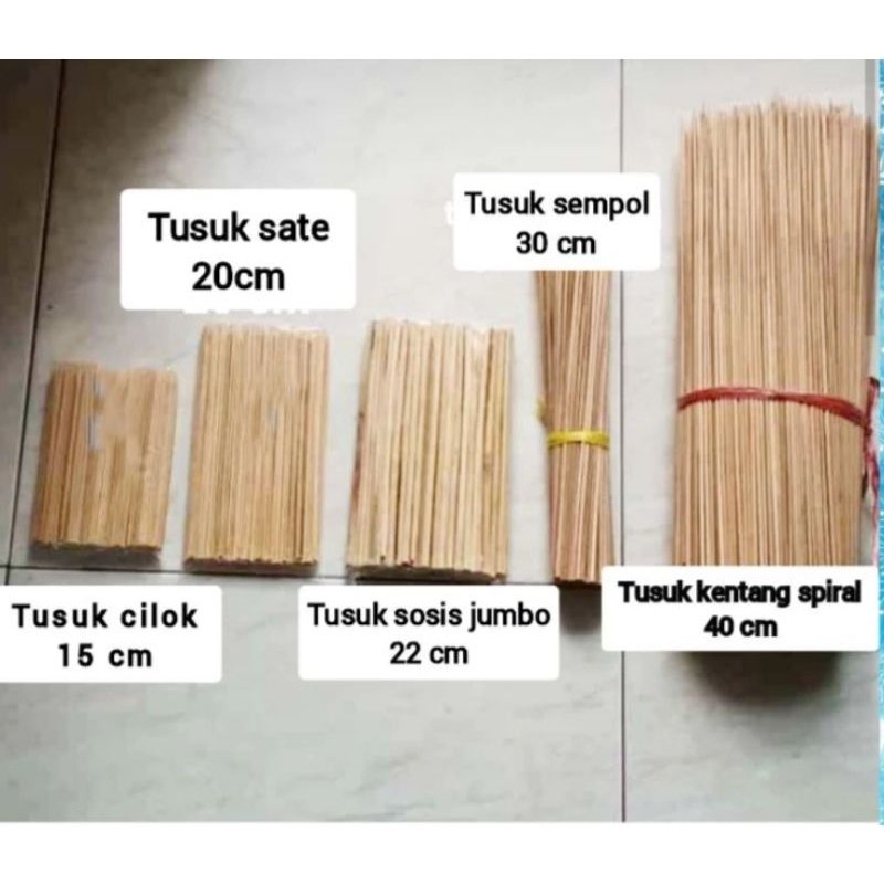 Jual TUSUK BAMBU panjang 30,25,20cm (isi100) bahan buket tusuk sate ...
