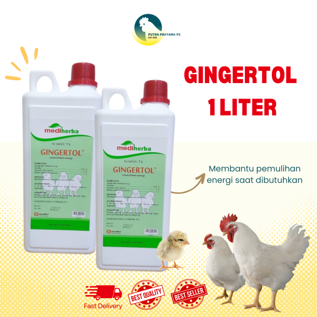 Jual GINGERTOL 1 Liter MEDION Obat Suplemen Herbal Unggas Menjaga ...