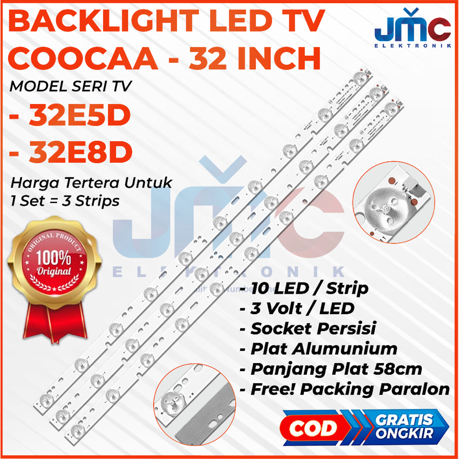 Jual BACKLIGHT TV LED COOCAA 32 INCH 32E8D 32E5D LAMPU BL KOKA COCA 10K 3V | Shopee Indonesia