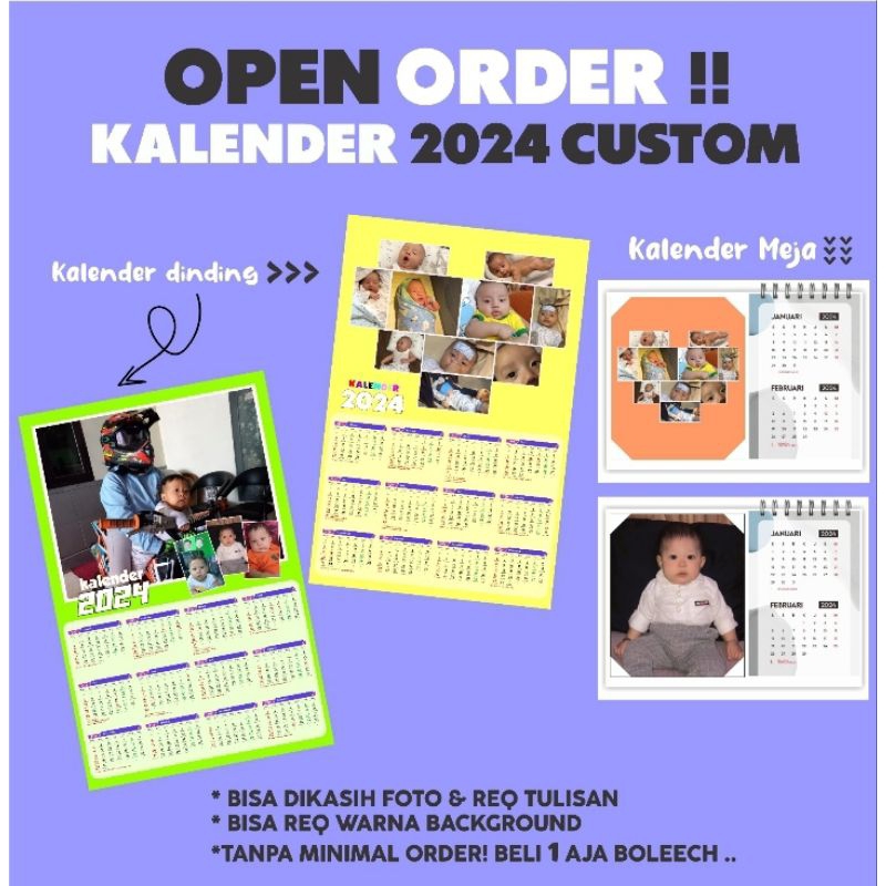 Jual KALENDER CUSTOM // kalender 2024 // kalender duduk / kalender meja ...