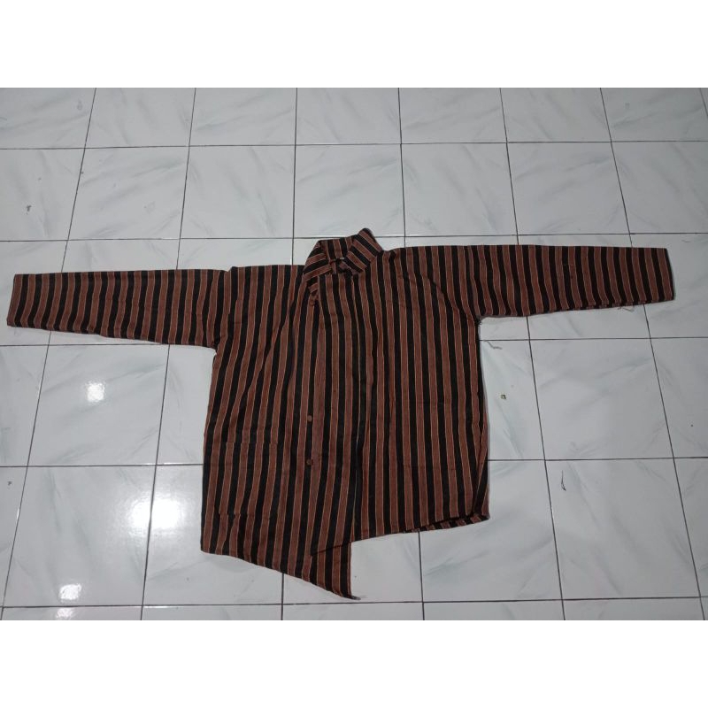 Jual Baju adat Jawa Surjan Lurik // Warna Hitam Cokelat | Shopee Indonesia