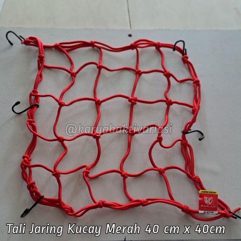 Jual TALI JARING HELM TEBAL JUMBO 40 X 40 MERAH | Shopee Indonesia