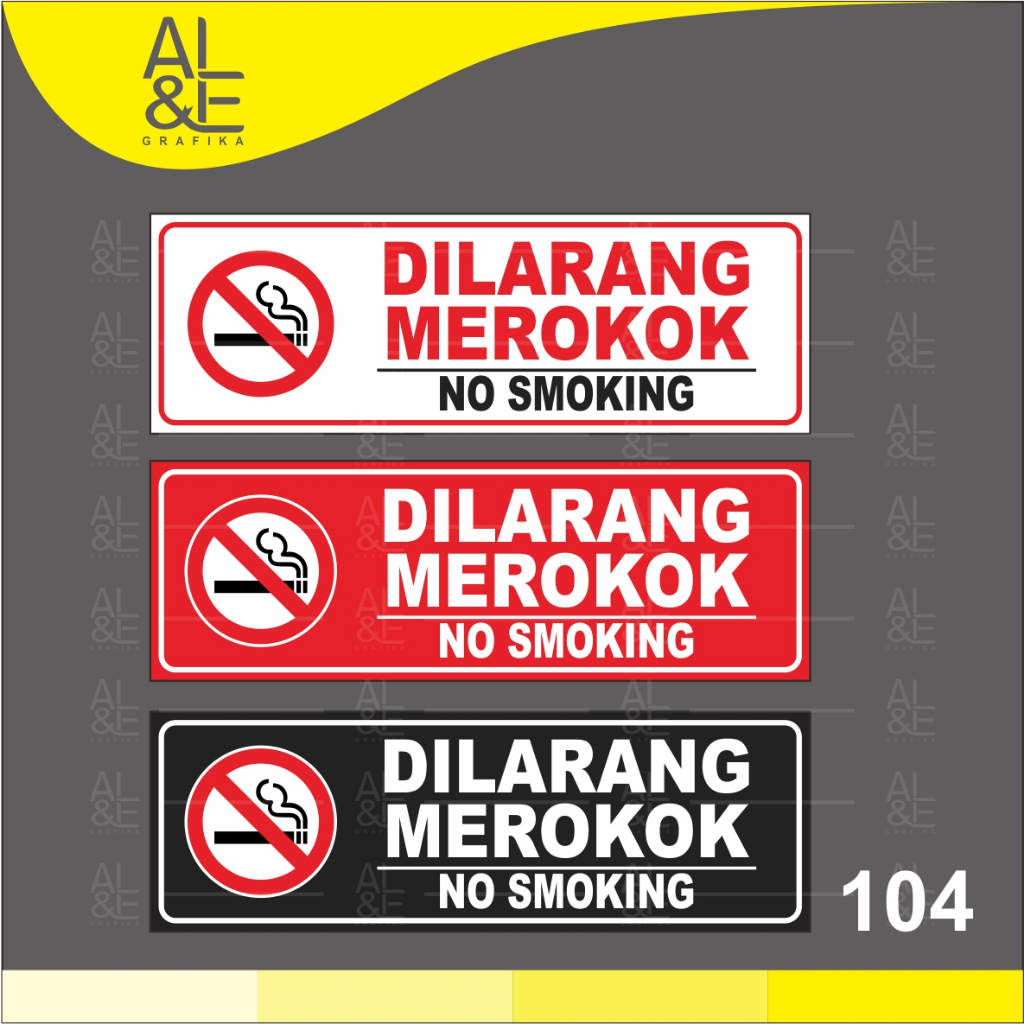 Jual 104 - STIKER DILARANG MEROKOK - NO SMOKING - VINYL STIKER RITRAMA ...