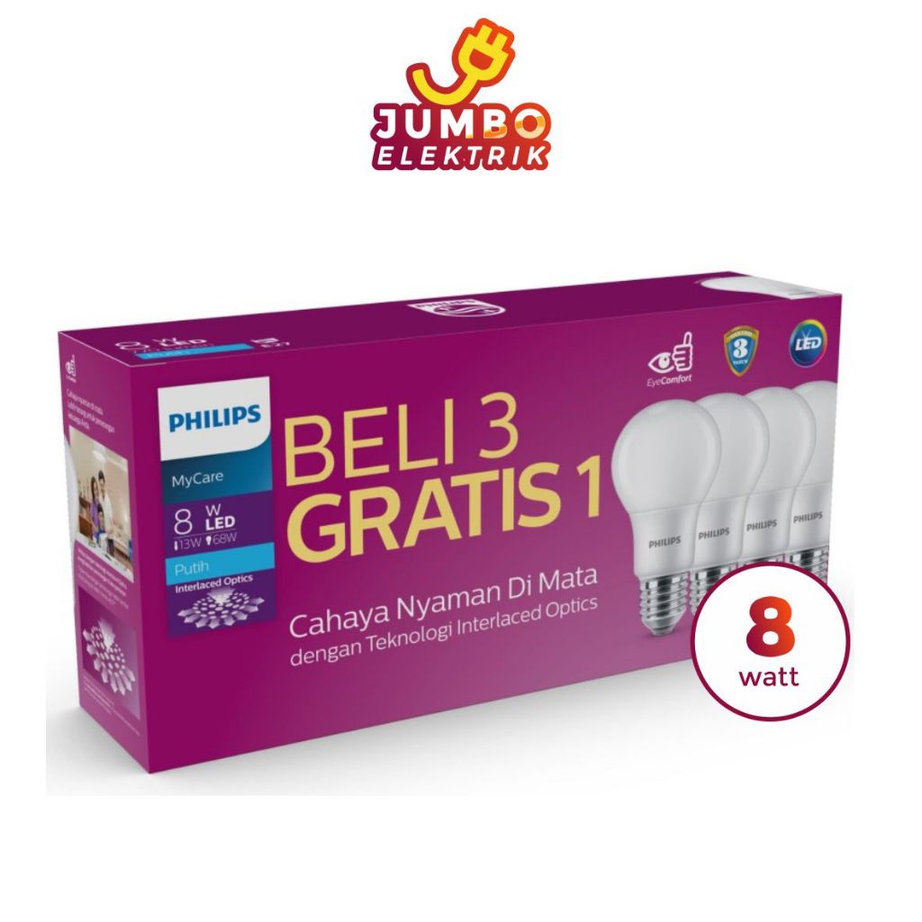 Jual Lampu Led Philips Multipack 8w 8 Watt Led My Care 6500K Putih | Shopee Indonesia