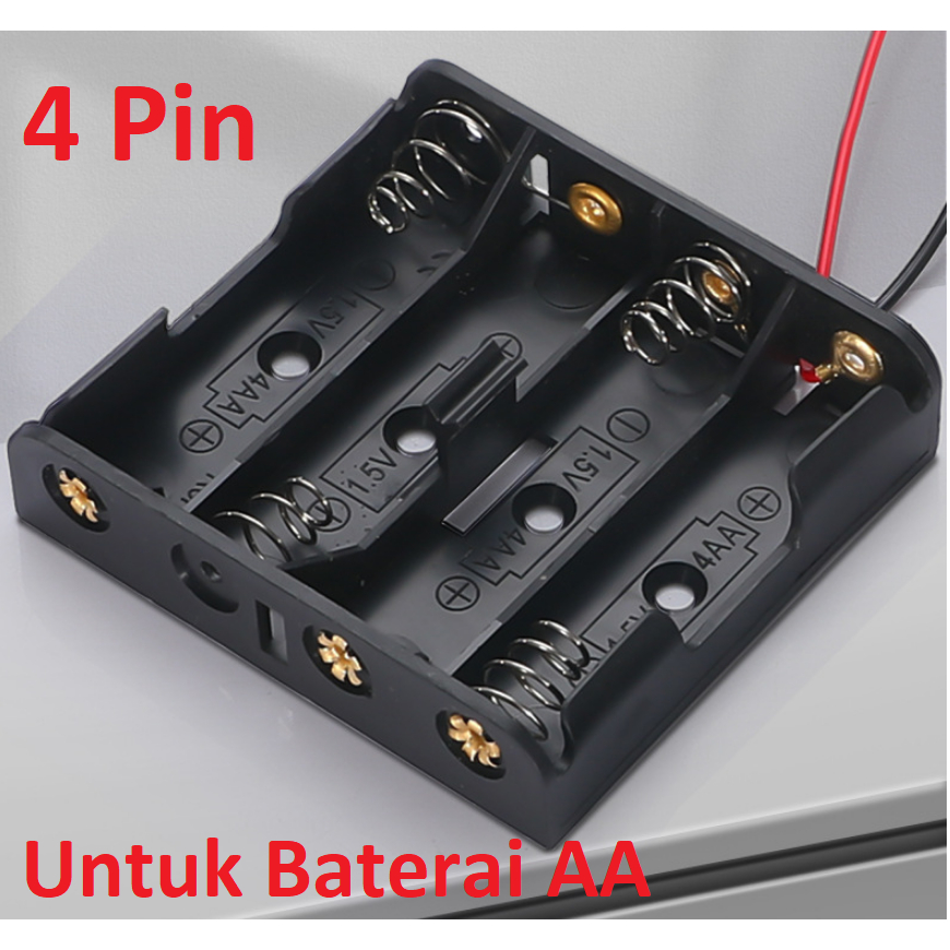 Jual Tempat Kotak dudukan Holder Kabel Batre Baterai Battery 4 Slot AA ...