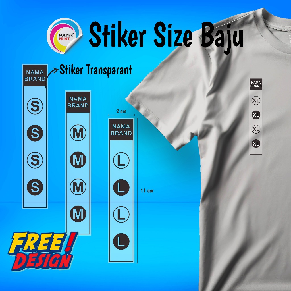 Jual Stiker Ukuran Baju Label Size Custom Design | Shopee Indonesia