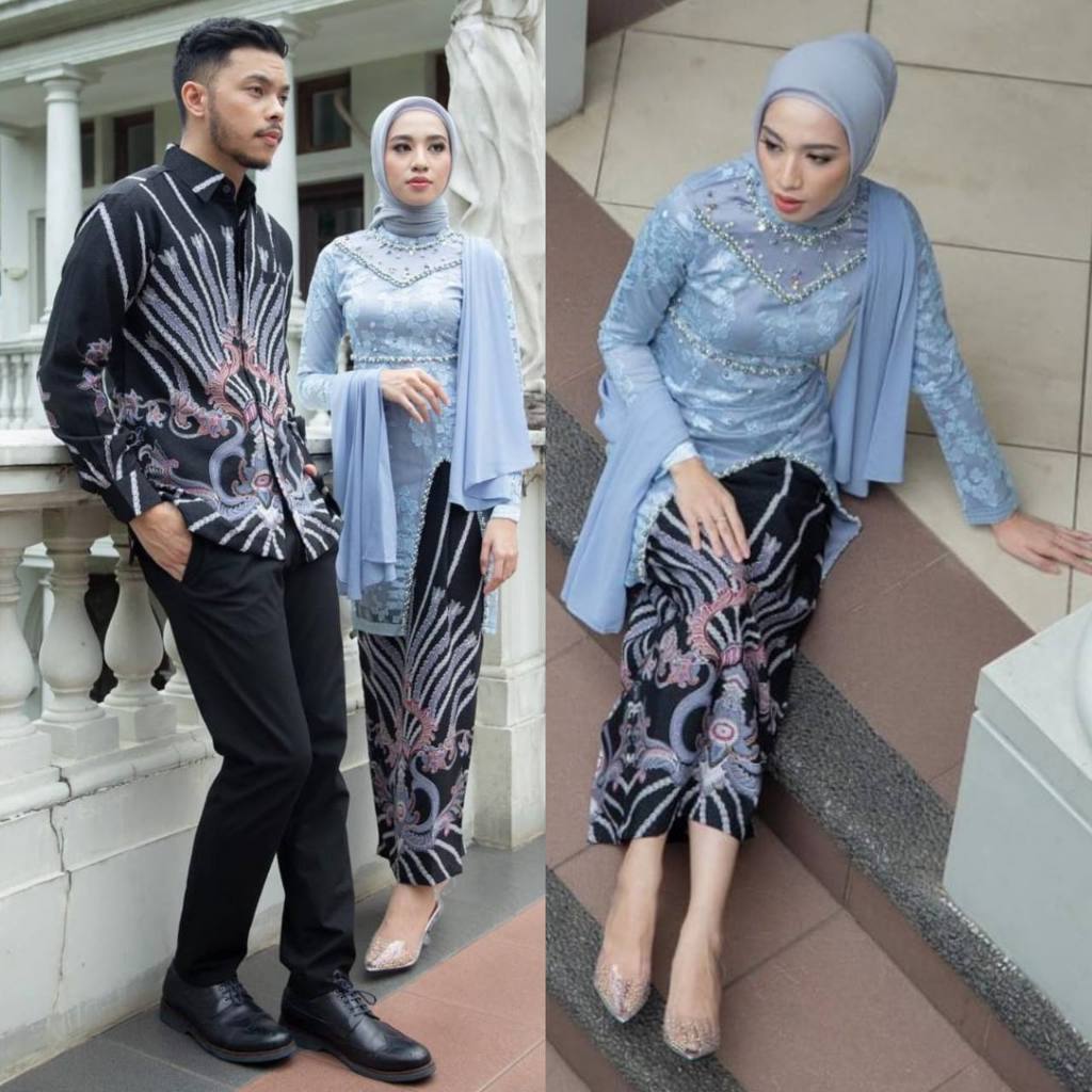 Jual Kebaya Couple Modern Kebaya Wisuda Lamaran Baju Tunangan Batik ...