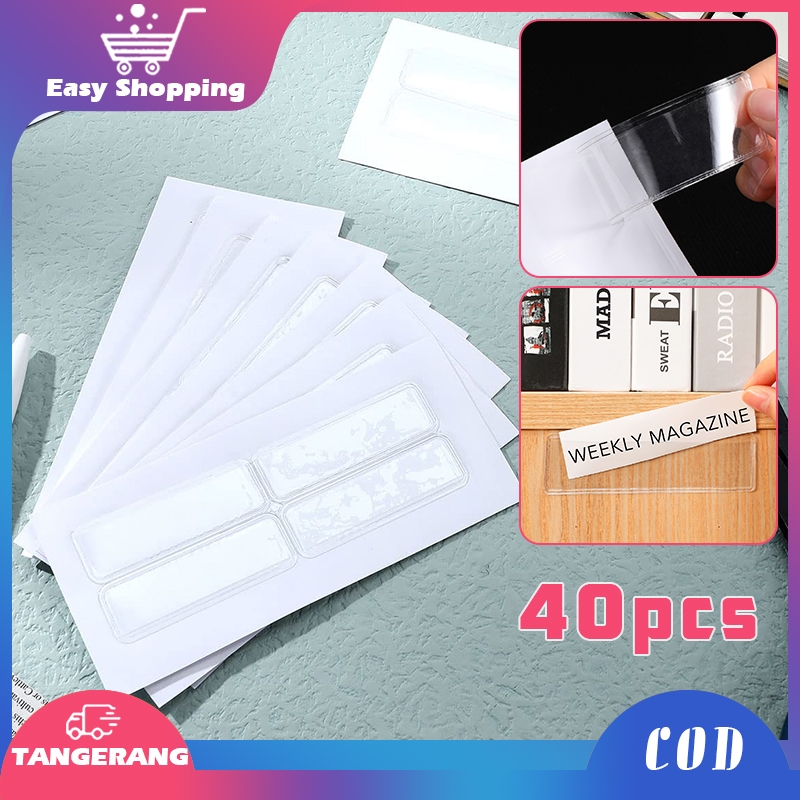 Jual 40pcs Label Display Harga Self-Adhesive Tag Holder 11x3cm Label ...