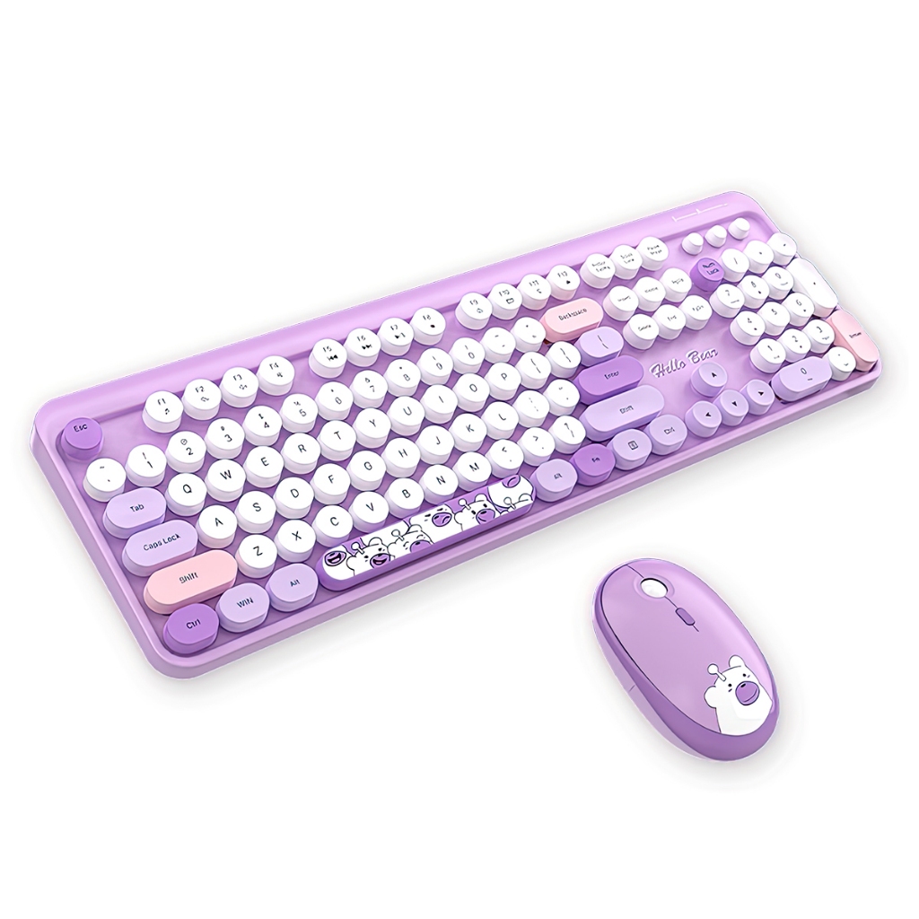 Jual MOFii Keyboard Mouse Wireless 2.4G Set Hello Bear | Shopee Indonesia