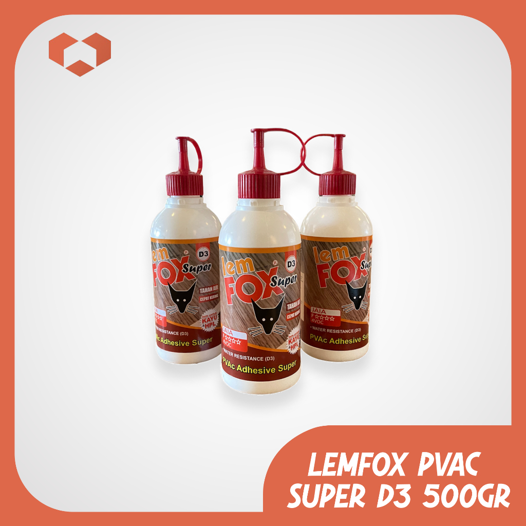 Jual Lem Fox PVAC Super D3 Botol 500 Gr / Lem Fox Super Botol D3 / Lem ...