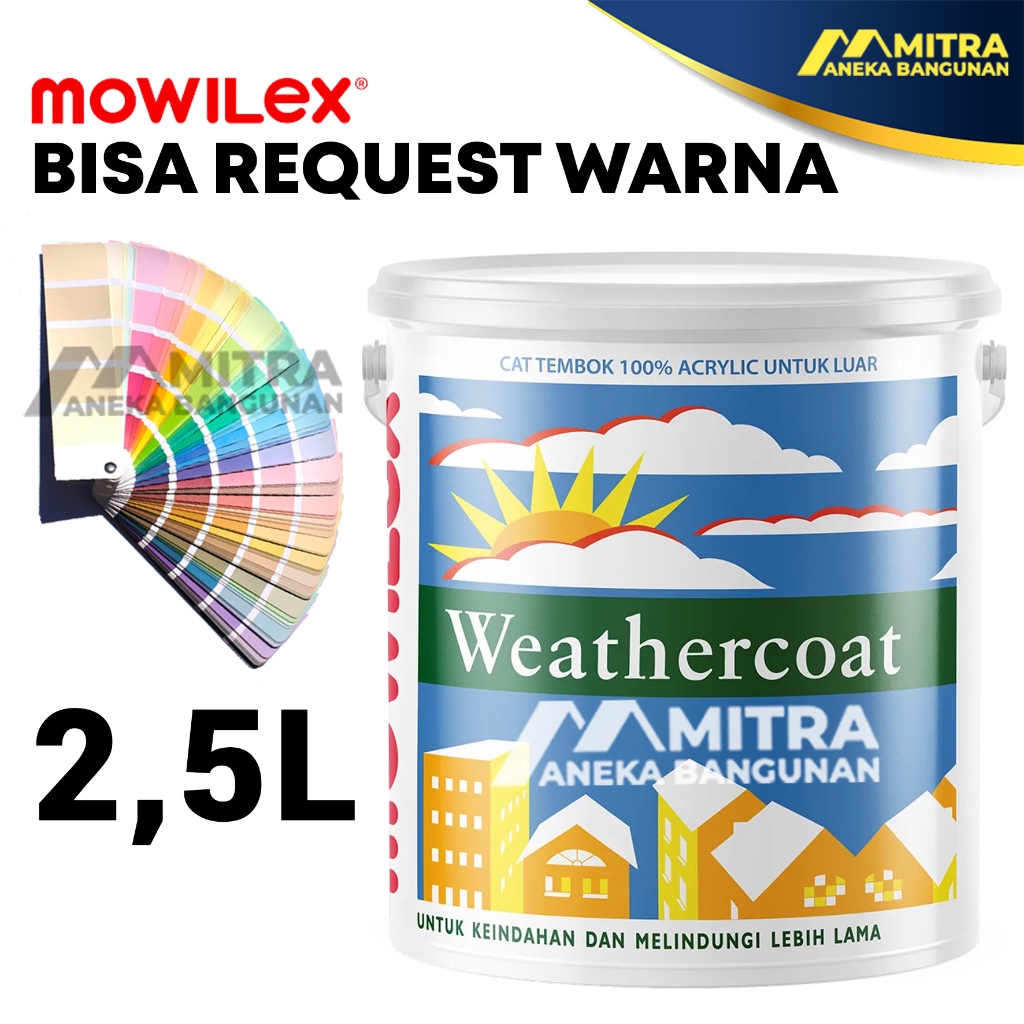 Jual Cat Tembok Eksterior Weathercoat Mowilex 2 5 Liter Bisa Request