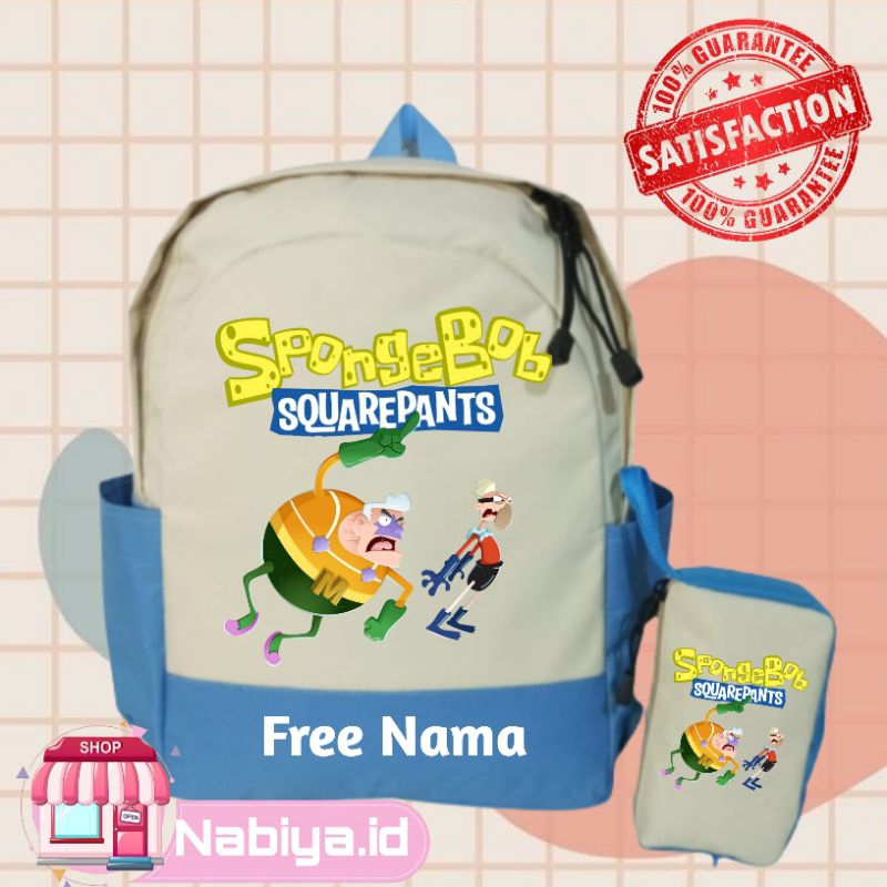 Jual TAS RANSEL MERMAID MAN & BARNACLE BOY SPONGEBOB BACKPACK ANAK ...