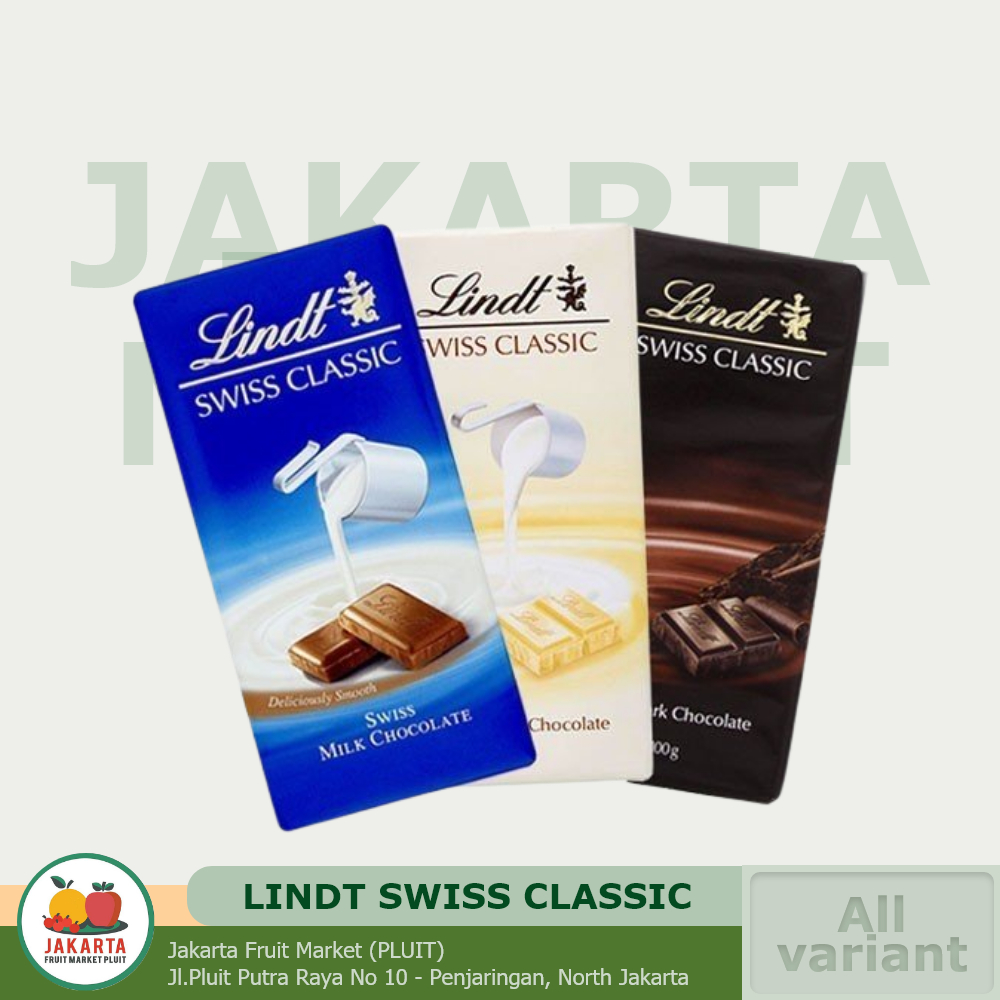 Jual (COKELAT) LINDT SWISS CLASSIC ALL Dark / Milk / raisin nut ...