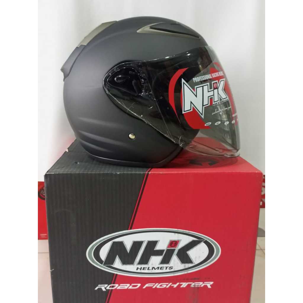 Jual HELM NHK R6 SOLID (BLACK DOFF) | Shopee Indonesia