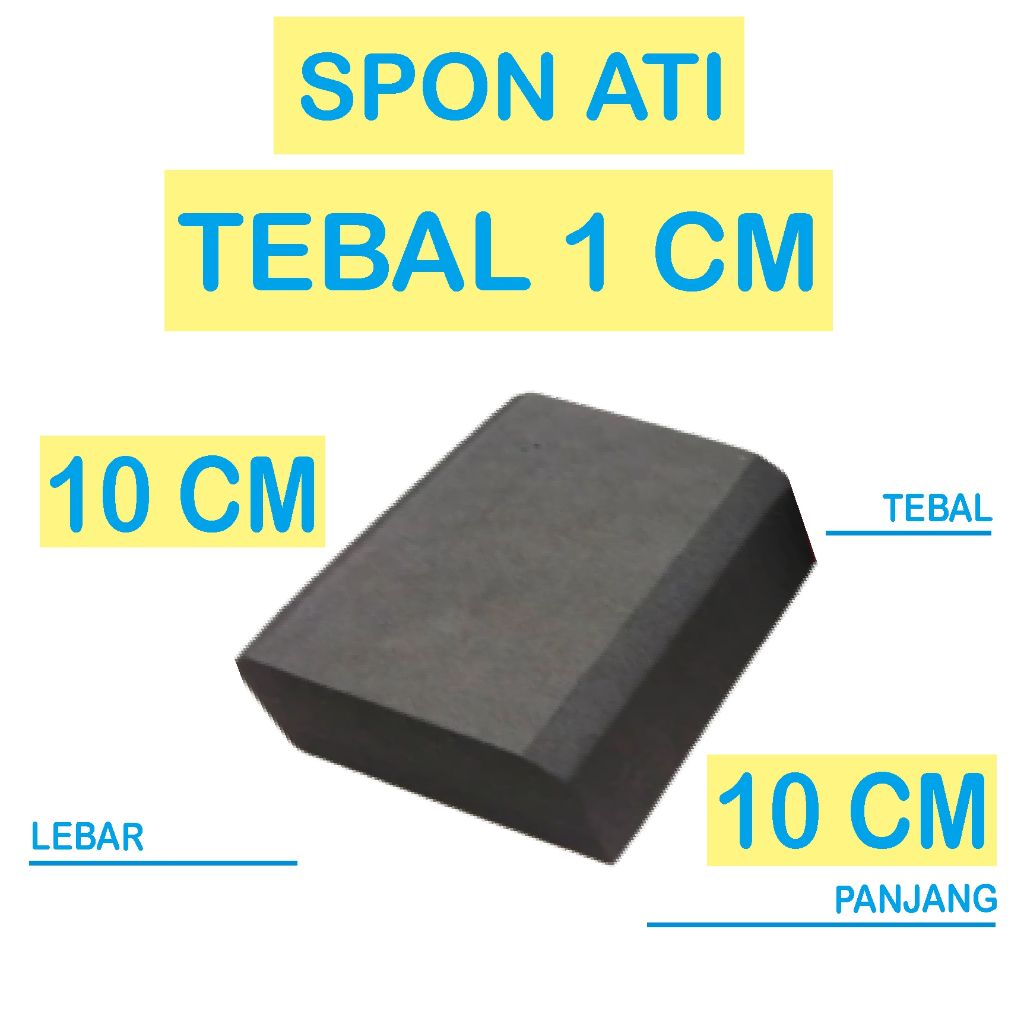 Jual SPON ATI / BUSA ATI / SPON EVA TEBAL 1 CM WARNA HITAM UKURAN 10CM ...