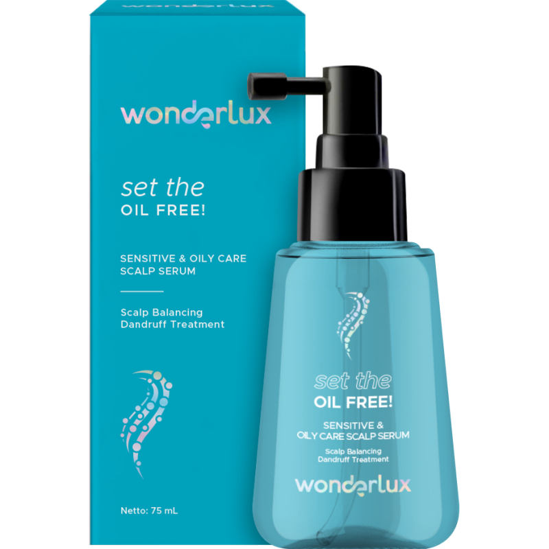 Jual WONDERLUX Set The Oil Free! Sensitive & Oily Care Scalp Serum 75ml ...