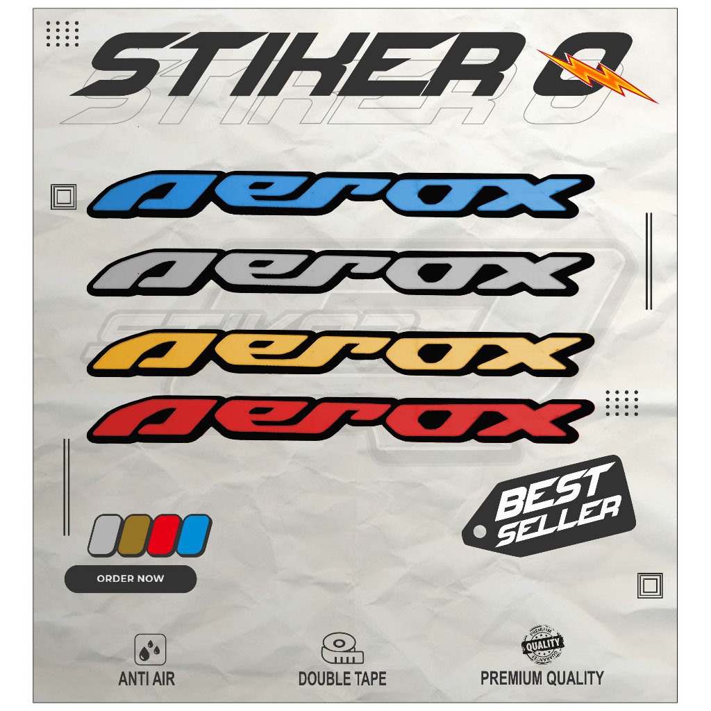 Jual StikerQ Emblem Tulisan Aerox 155 - Emblem Akrilik Motor Yamaha ...