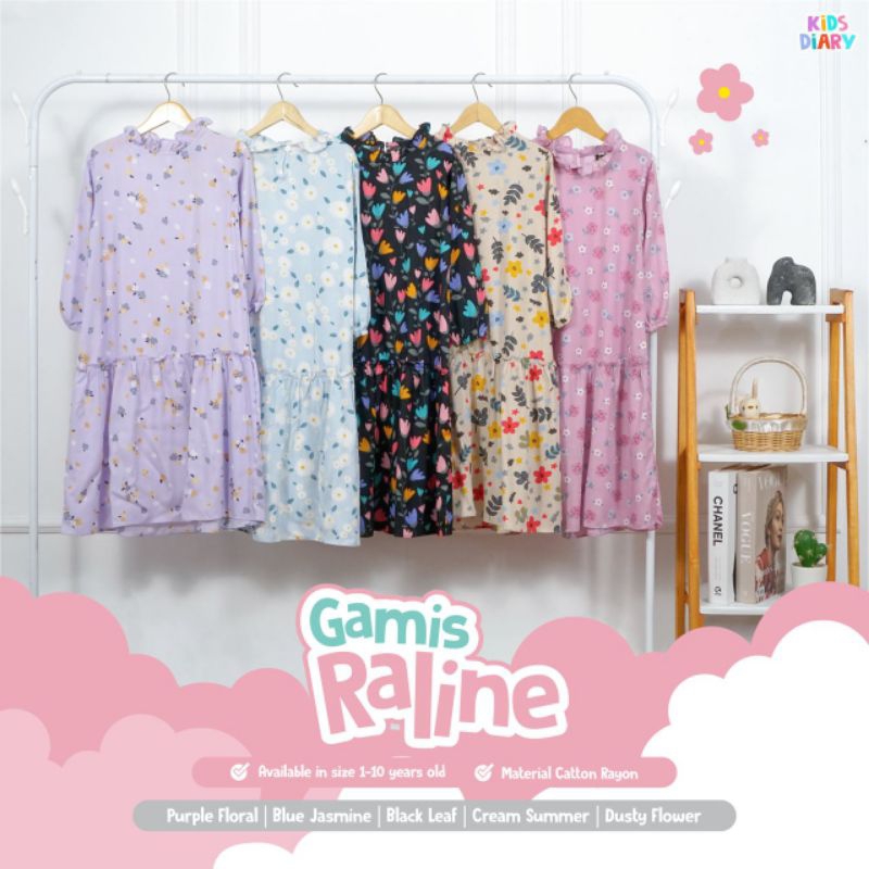 Jual BAJU GAMIS ANAK PEREMPUAN GAMIS RALINE KIDS DIARY / BAJU DRESS ...