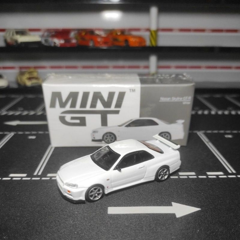 Jual mini gt r34 white $397 | Shopee Indonesia