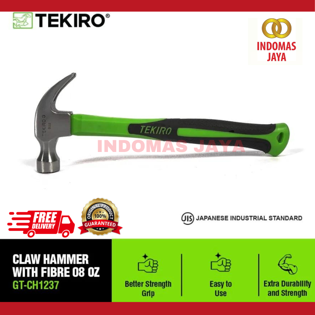 Jual TEKIRO Palu Kambing 8 oz Claw Hammer Gagang Fiber Palu Besi Martil ...