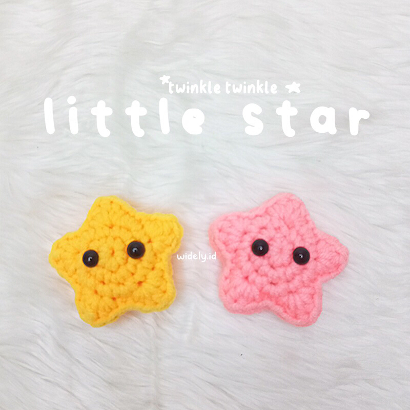 Jual AMIGURUMI / BONEKA RAJUT MINI STAR CROCHET BINTANG (gantungan ...