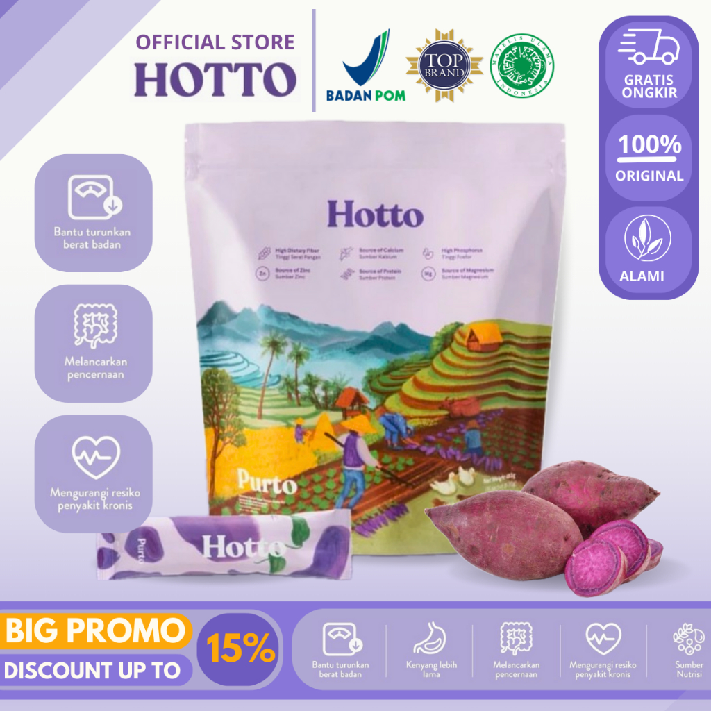 Jual Hotto Purto Multigrain 1 Pouch (16 Sachet) Minuman Solusi Diet ...