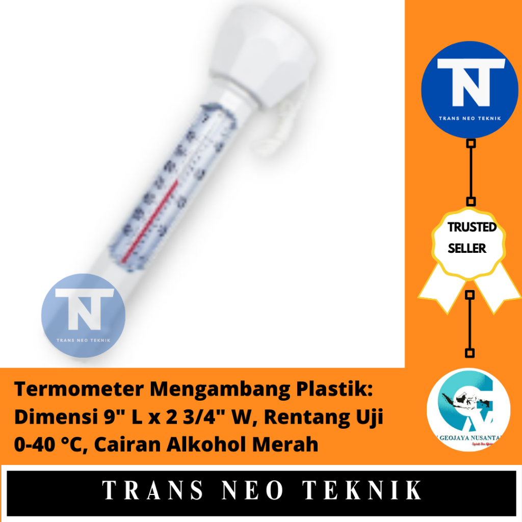 Jual Termometer Mengambang Plastik: Dimensi 9" L x 2 3/4" W, Rentang ...
