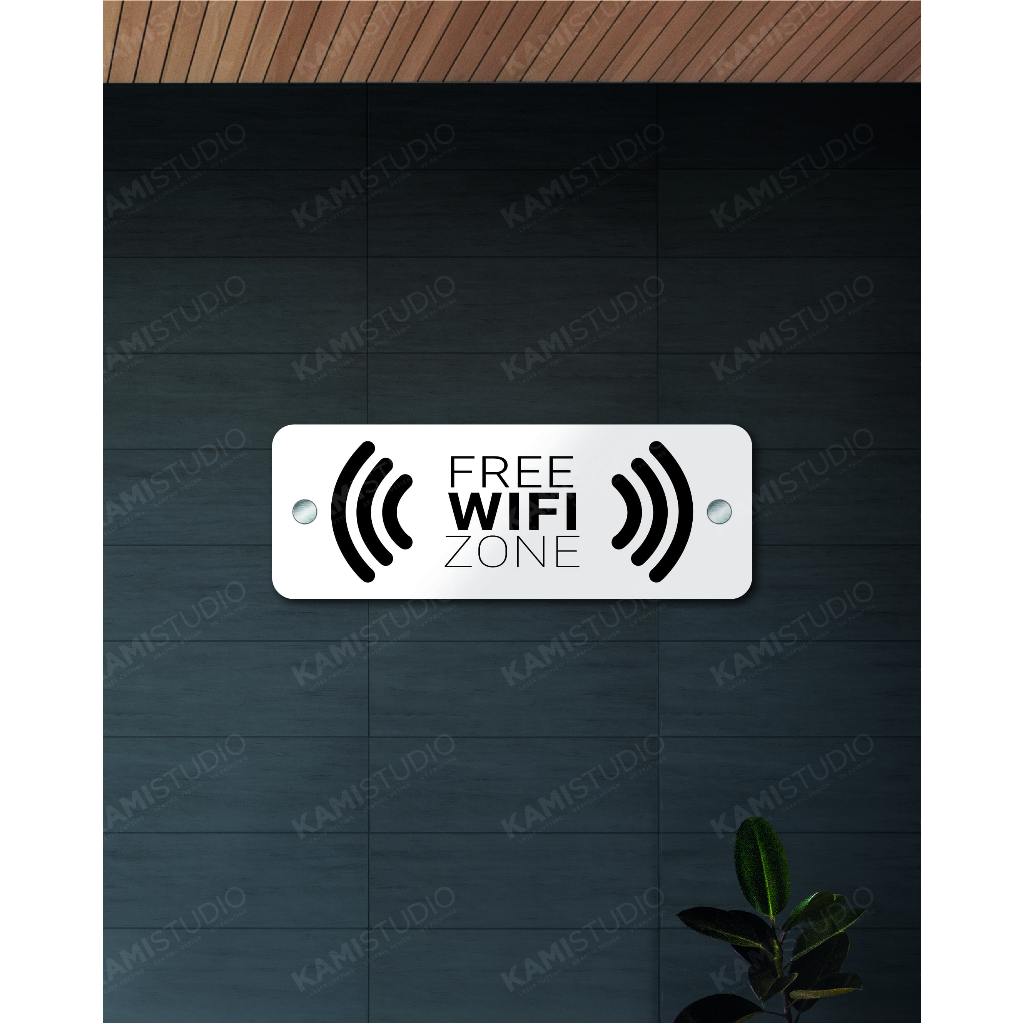 Jual TULISAN FREE WIFI 22X8 CM BAUT KACA/ SIGN BAUT KACA FREE WIFI ...