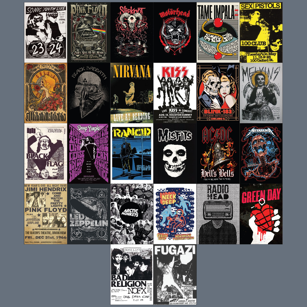 Jual POSTER BAND ISI 117pcs | DELUSIONWALL | POSTER DINDING BAND ...
