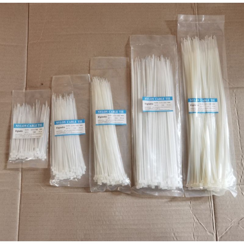 Jual KABEL TIES / CABLE TIE / KABEL TIS HITAM PUTIH 10CM 15CM 20CM 25CM ...