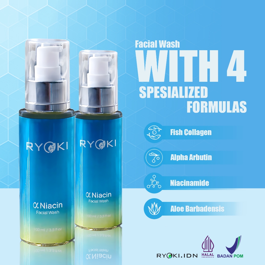 Jual RYOKI facial wash pembersih pelembab wajah japan skincare BPOM ...