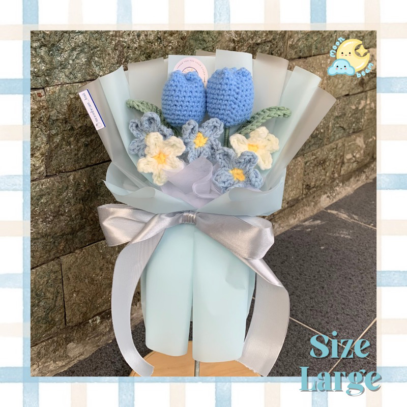 Jual BUKET BUNGA RAJUT LARGE PART 1 / Crochet Bouquet Large by Moon ...