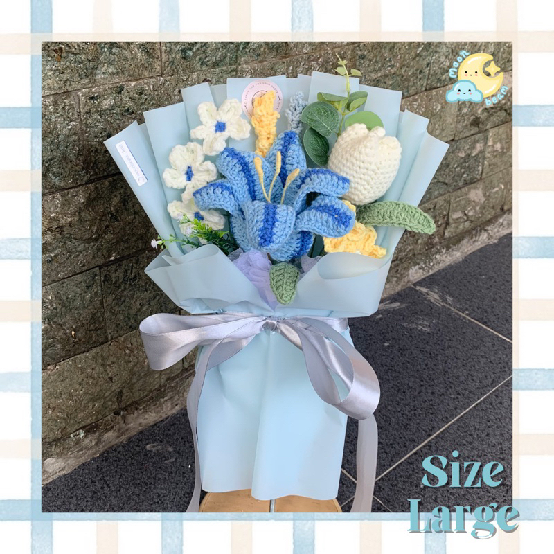 Jual BUKET BUNGA RAJUT LARGE PART 1 / Crochet Bouquet Large by Moon ...