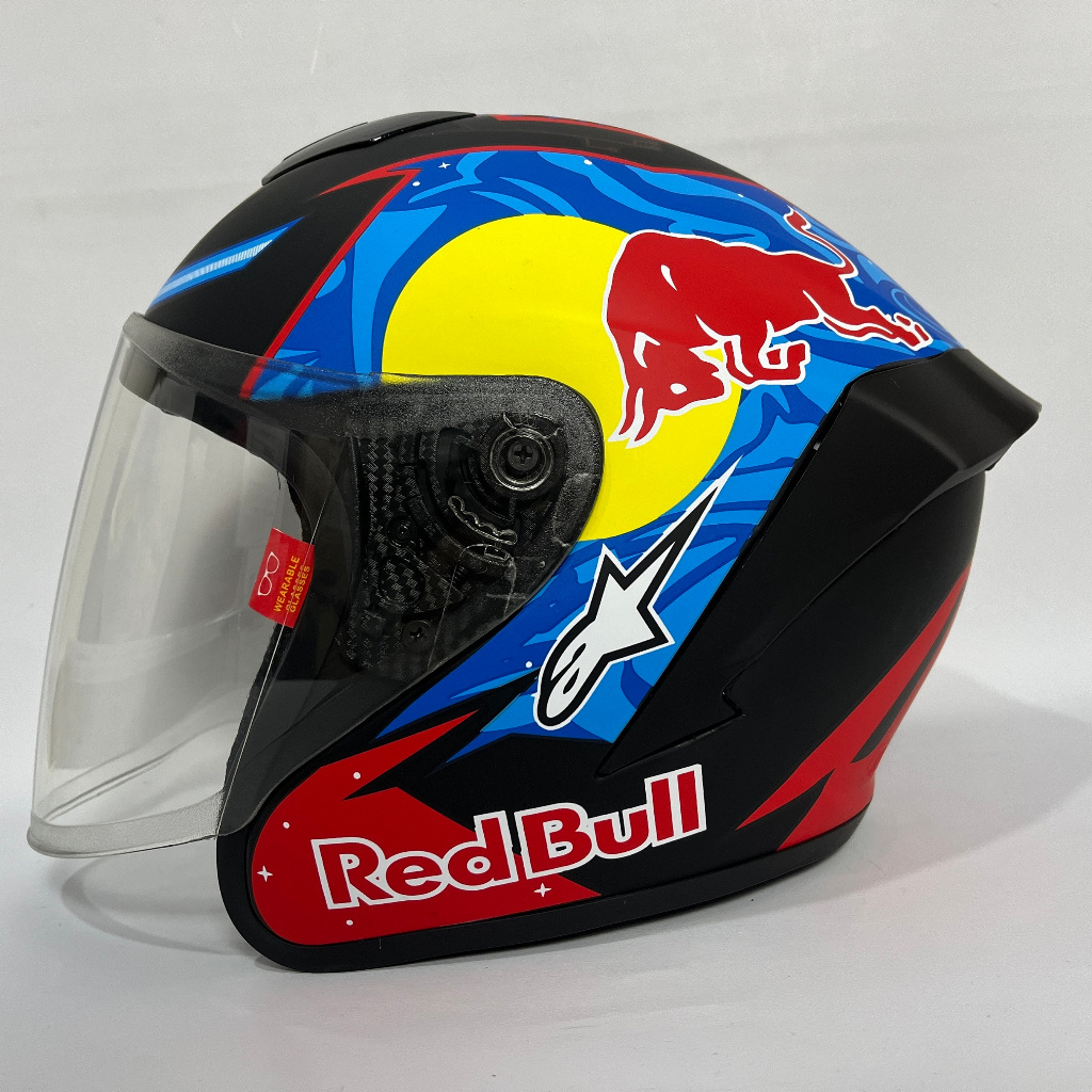Jual Helm CRX AK-1 Red Bull (14) Hitam Doff - Helem Helmet Dewasa SNI ...