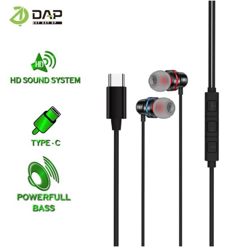 Jual DAP F17 EARPHONE HF TYPE C | Shopee Indonesia