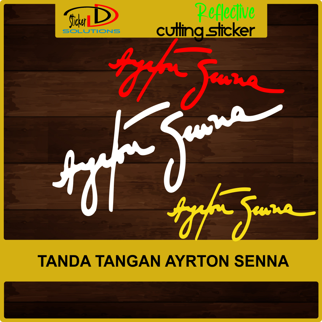 Jual Reflective cutting sticker tanda tangan Ayrton Senna Da silva ...