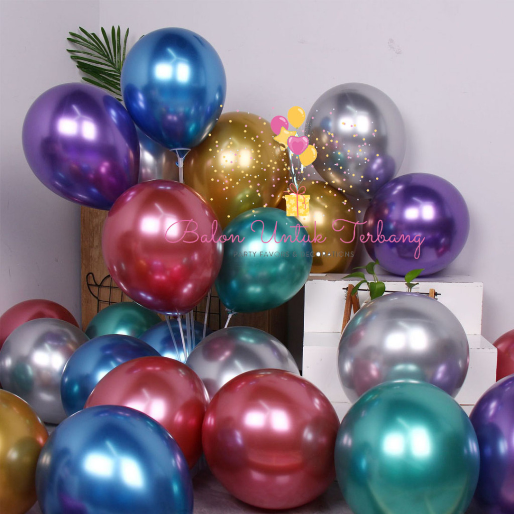 Jual Balon Super Metalik Chrome 12 inch 1 Pack ( isi 25 pcs ) | Shopee ...